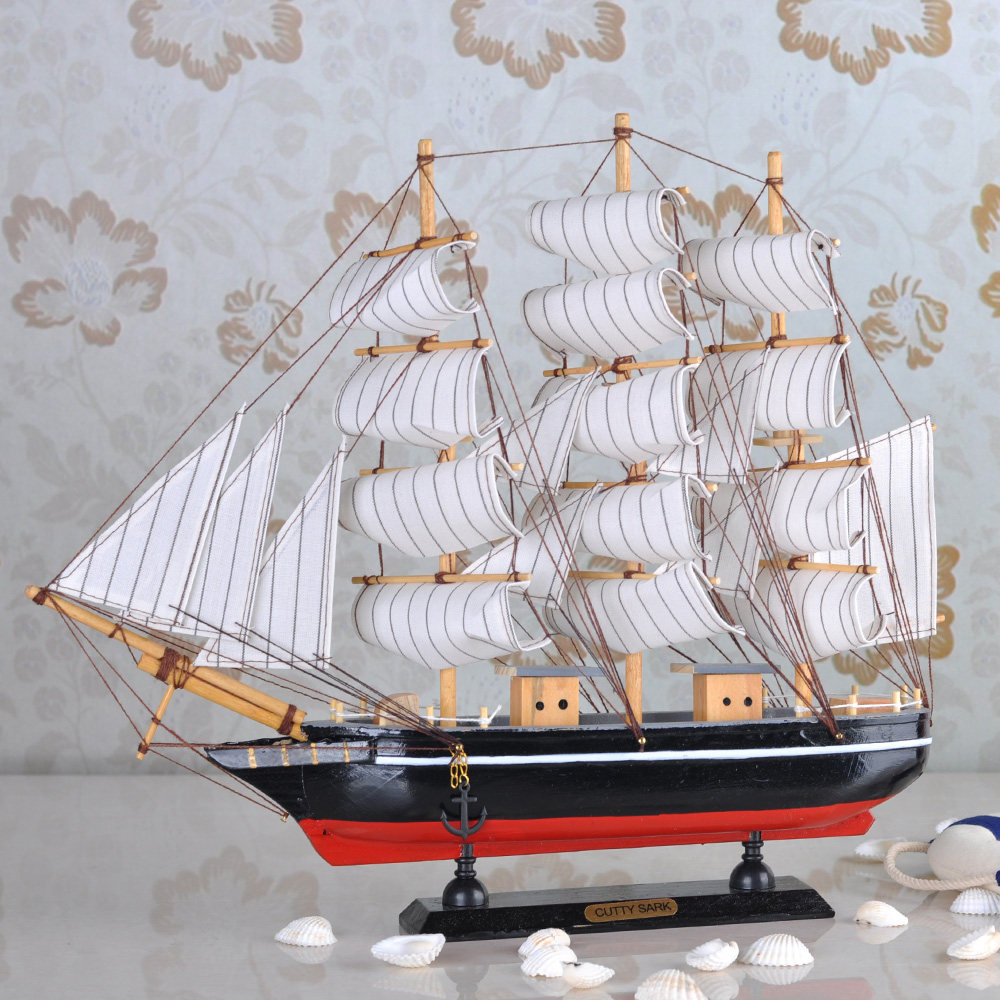 Купить Декоративный корабль 地中海40cm大号帆船模型装饰品摆件书房客厅桌面摆件工艺品礼物 Up old ...