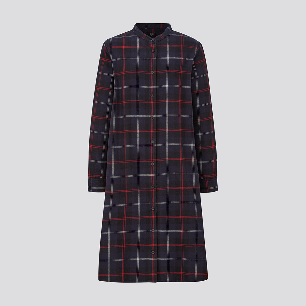 Купить Женщины фланель A шрифт платье ( длинный рукав ) 432506 Uniqlo ...
