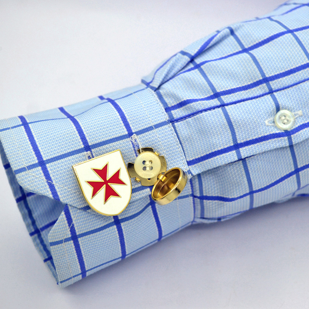 Knights of St John's Knights of Malta Shield Pattern Men's Button Gold ...