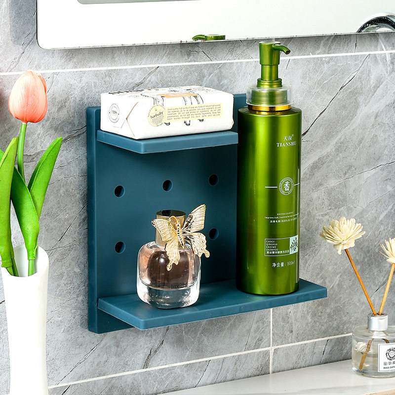 Hole board storage plastic punch-free home wall-mounted bathroom living ...