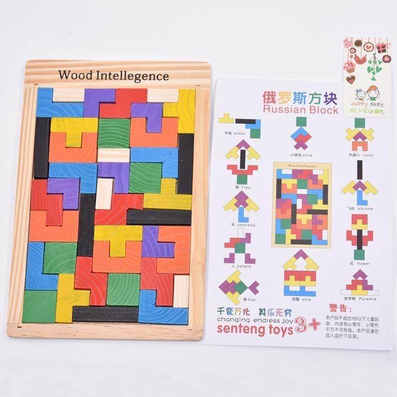 Купить New Montessori Wooden Blocks Children Wood Intelligence Russ в ...